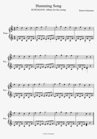 Humming Song Sheet Music Composed By Robert Schumann - Amazing Grace ...