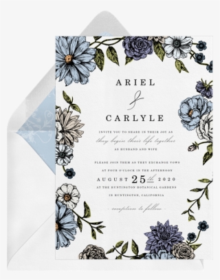 Floral Wedding Invitations - Png Flower Border Invitation PNG Image ...