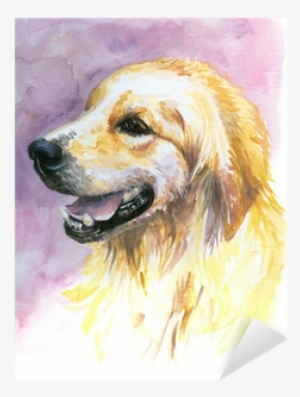Labrador Golden Retriever Watercolor Painted - Zlatý Retriever Malovaný ...