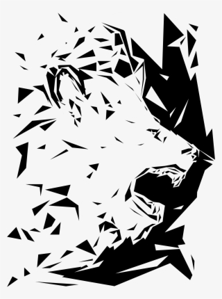 A Roaring Lion Constructed Out Of Angular Vector Shapes - Illustration ...