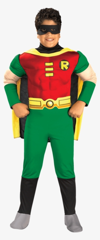 Child Robin Muscle Chest Super Hero Costume - Robin Teen Titans Costume ...