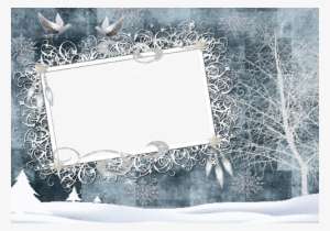 Beauty Of Winter Forest - Winter Themed Photo Frames PNG Image ...