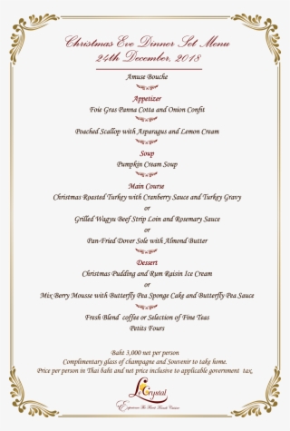 Christmas Eve Set Menu - New Years Eve Set Menu PNG Image | Transparent ...