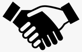 Hands Salutation Of Two Businessmen Comments - Black Handshake Icon Png ...