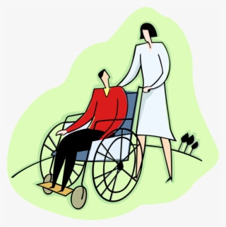 Pushes Patient In Vector - Wheelchair PNG Image | Transparent PNG Free ...