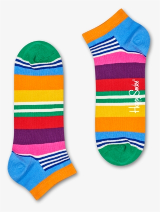 Line Yourself Up For A Colorful Day With Multi Stripe - Sock PNG Image ...