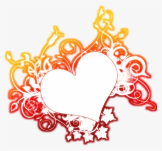 #neon #heart #hearts #fire #red #yellow #orange #love - Heart PNG Image ...