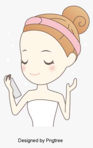 Cartoon Hand Painted Woman Spa Beauty Design, Cartoon, - Illustration ...
