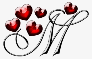 M Letter With Hearts - M Word Images In Heart PNG Image | Transparent ...