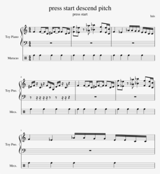 Press Start Descend Pitch Piano Tutorial - Sheet Music PNG Image ...
