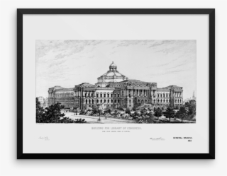 Library Of Congress Architectural Drawing Framed - Courthouse PNG Image ...