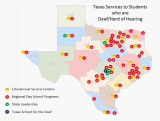 Texas Dhh Services - Texas Education Service Centers Map PNG Image ...
