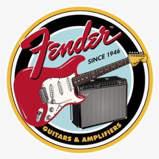 Fender Amps And Guitars Logo Circle Tin Sign And More - Fender Sign PNG ...