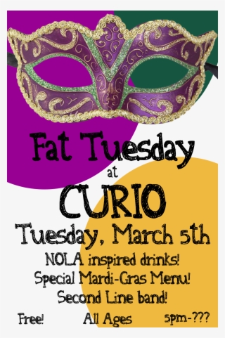 Fat Tuesday At Curio - Masquerade Theme Invitation Card PNG Image ...
