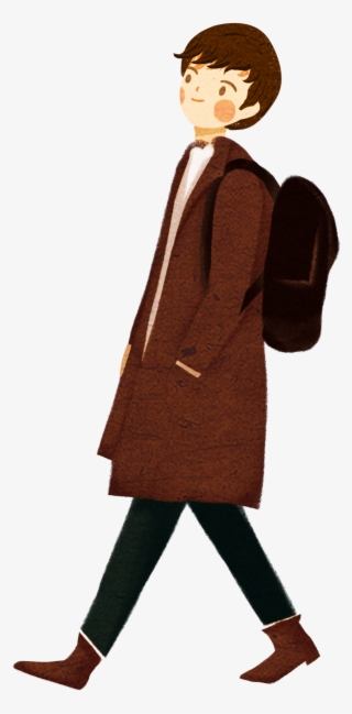 Cartoon Hand Drawn Autumn Man Png And Psd - Illustration PNG Image ...