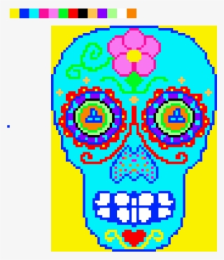 Sugar Skull - Pixel Circle PNG Image | Transparent PNG Free Download on ...