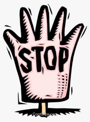 Hand Saying Stop Royalty Free Vector Clip Art Illustration - Hand ...