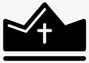 Religious Crown Silhouette With Cross Symbol Vector - Cross And Crown ...