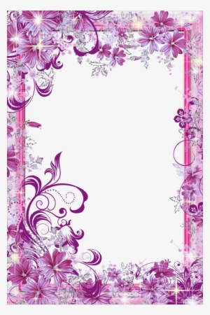 African Violets Border Clip Art - Purple Flower Border Png PNG Image ...