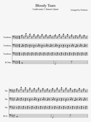 Bloody Tears- Low Brass Quartet Sheet Music Download PNG Image ...