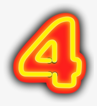 Free Neon Numerals-4 - Clipart Number 4 Transparent Background PNG ...