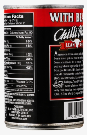 Chilli Man Chili With Beans - 15 Oz Can PNG Image | Transparent PNG ...