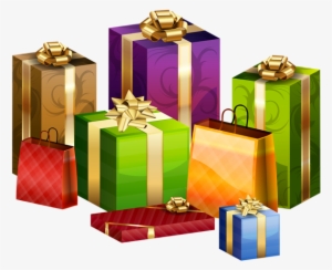 Art Illustration Of A Stack Of Wrapped Christmas Gifts - Presents ...